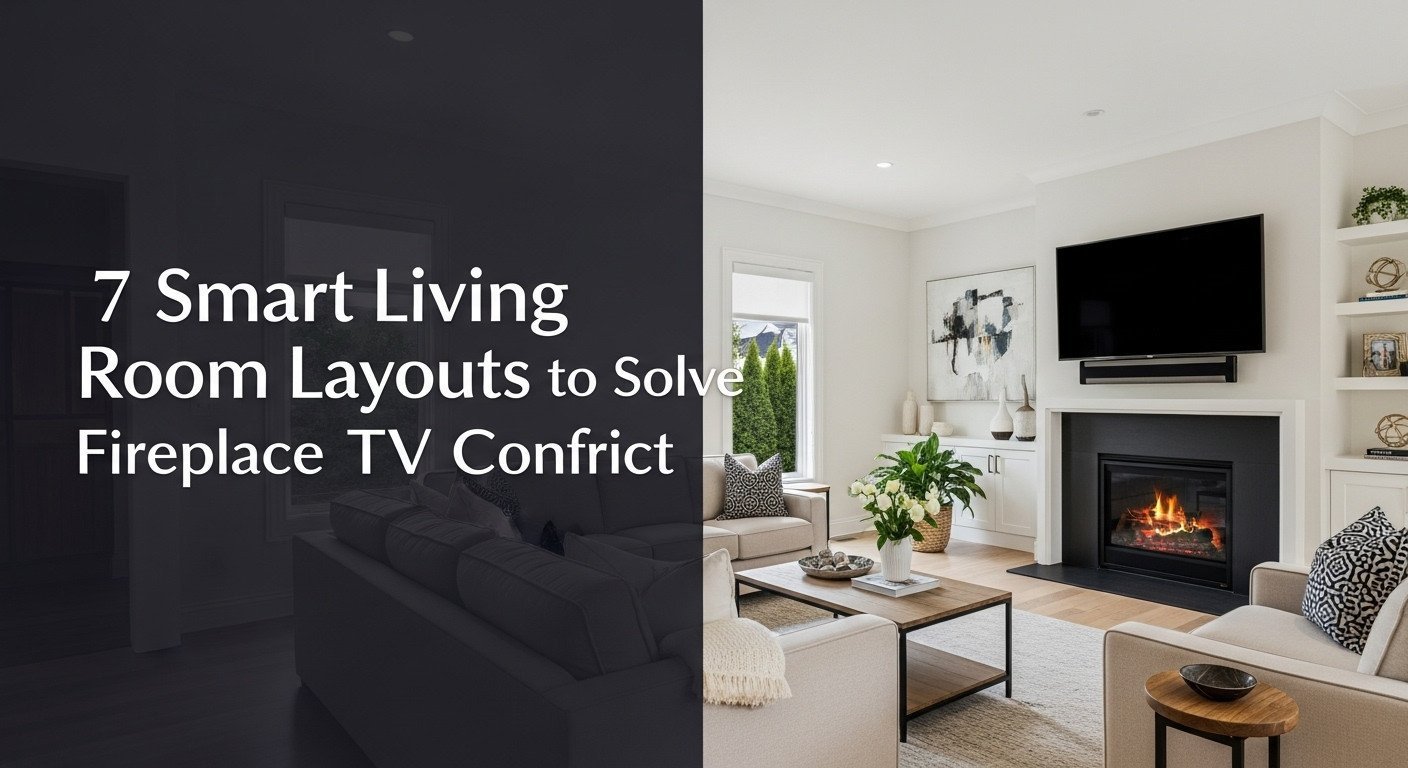 7 Smart Living Room Layouts To Solve Fireplace TV Conflict