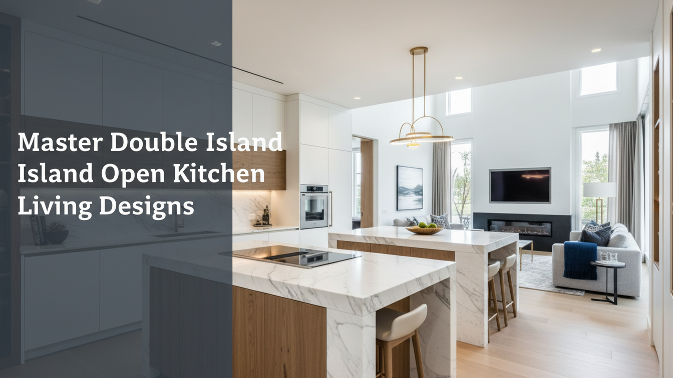 Master Double Island Open Kitchen Living Designs