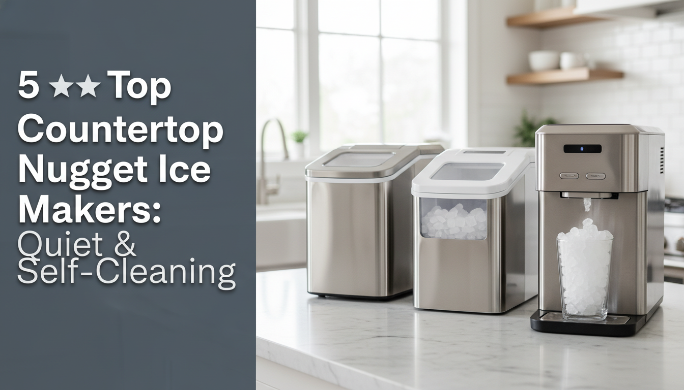 5 Top Countertop Nugget Ice Makers: Quiet & Self-Cleaning